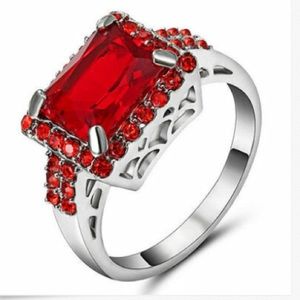 Jewelry | Gorgeous Turkish Ruby White Gold Filled Ring 7 | Poshmark